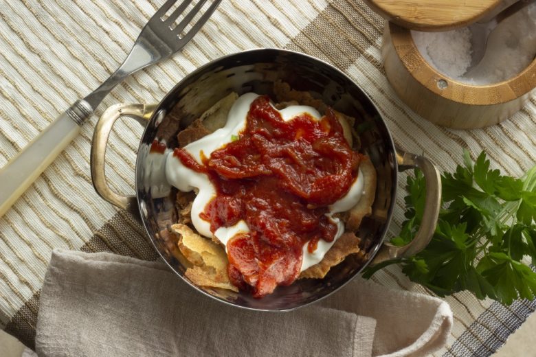 Fattet Makdous - Eggplant layered in Pita Bread by Taste of Sham
